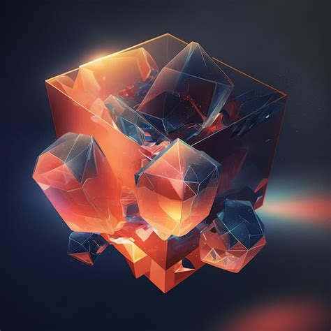 Premium Photo Geometric Cubic Shape With Ravishing Spectrum Of Prismatic Color