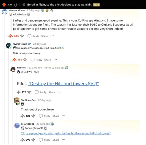 Collected Aviation Jokes On Genshin Subreddits Rgenshinxaviation