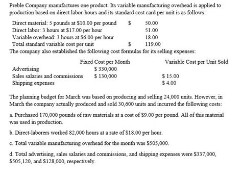 Solved 1 What Is The Variable Overhead Rate Variance For Chegg Com