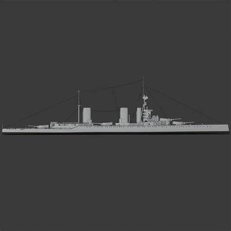 Hms Lion Battle Cruiser Free 3d Model On