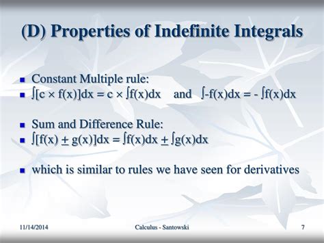 Ppt C72 Indefinite Integrals Powerpoint Presentation Free