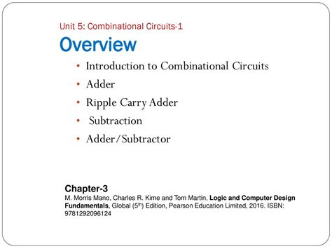 Unit 5 Combinational Circuits 1 Ppt Download