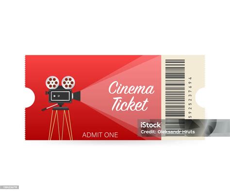 흰색 배경에 격리 된 영화 티켓 사실적인 정면 보기 동영상 배너 시네마 영화 티켓 세트입니다 벡터 스톡 일러스트레이션입니다 Film Festival에 대한 스톡 벡터 아트