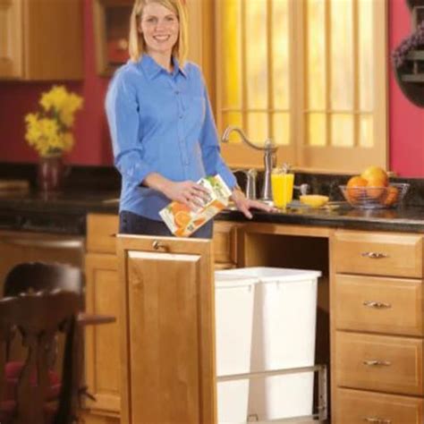 Rev A Shelf 5349 2150DM 2 Double 50 Quart Pull Out Soft Close Waste Containers 1 Piece King