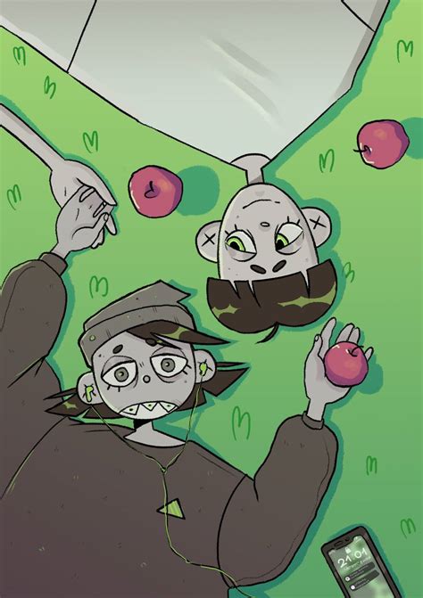 Иллюстрация Яблоко в стиле 2d персонажи плакат