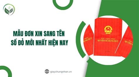 Mẫu đơn Xin Sang Tên Sổ đỏ Mới Nhất Hiện Nay