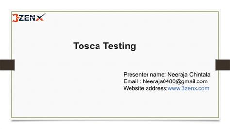 Tosca Testing Training In Madhapurhyderabad Ppt