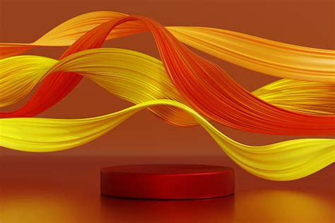 부드러운 캔버스가 있는 빨간색 원형 연단 제품 쇼용 디스플레이 3d 렌더링 0명에 대한 스톡 사진 및 기타 이미지 0명 3차원 형태 강단 Istock