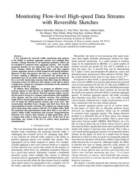Pdf Monitoring Flow Level High Speed Data Streams With Reversible Sketches