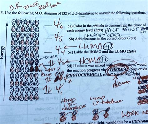 Solved 6 K 16 Use Zea Hece 5 Use The Following Mo Diagram Of 3z 1 3 5 Hexatriene To