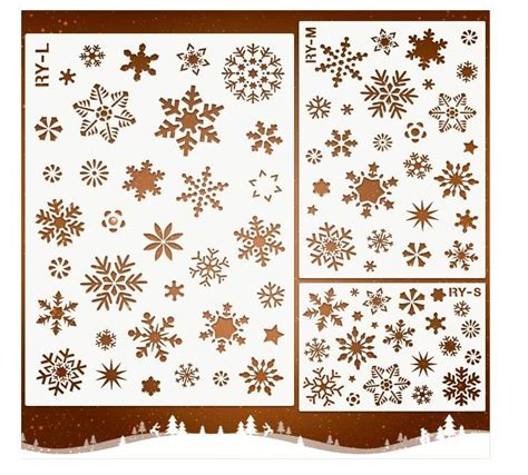 Christmas Snowflake Stencils Template For Painting On Wood Spraying