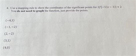 4 Use A Mapping Rule To Show The Coordinates Of The