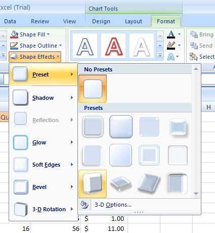Apply A Shape Style To A Chart Object Chart Format Style Chart