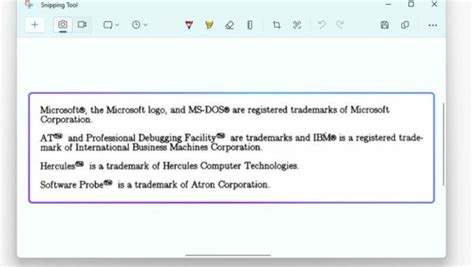 snipping tool in windows 11 23h2 to extract text from images