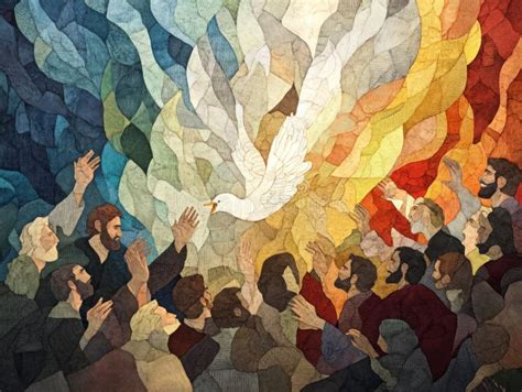 Pentecost Disciples Filled With The Holy Spirit Among Diverse Crowds