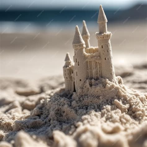 Premium Ai Image Detailed Sandcastle On A Beach