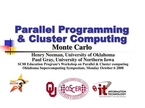 ppt parallel programming and cluster computing monte carlo powerpoint