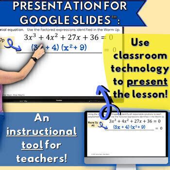 Solving Polynomial Equations Factoring Note Guide Presentation LESSON BUNDLE
