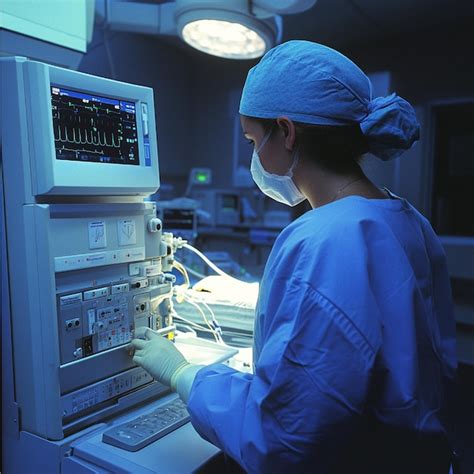 An Anesthesiologist Preparing An Anesthesia Machine In The Operating Room Before A Surgery