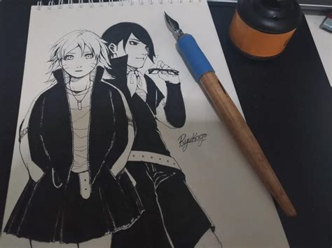 I Tried To Draw Boruto And Saradas Genderbend With Saji Pen R Boruto