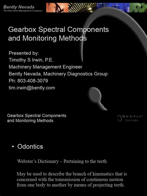 Gearbox Spectral Components Presentation V2 Pdf Gear Accelerometer