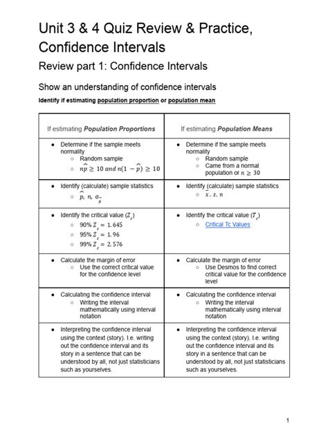Copy Of Module 3 And 4 Quiz Practice Part 1 Pdf Confidence Interval
