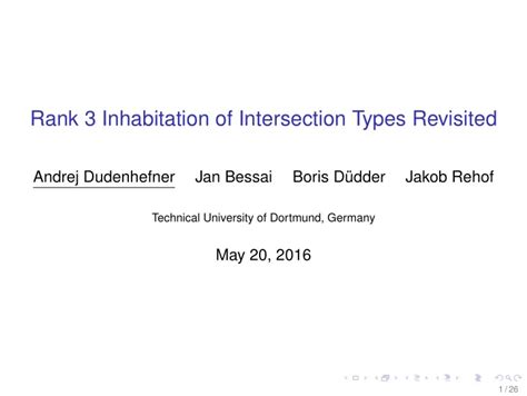 Ppt Rank 3 Inhabitation Of Intersection Types Revisited Andrej Powerpoint Presentation 910444