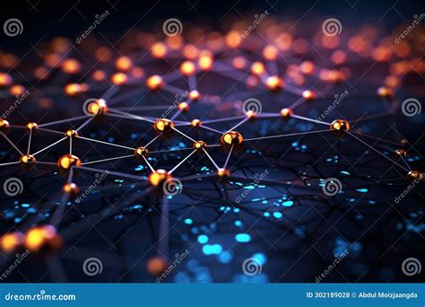 Futuristic 3d Abstraction Cyber Data Flow Network Connection Blockchain Concept Stock