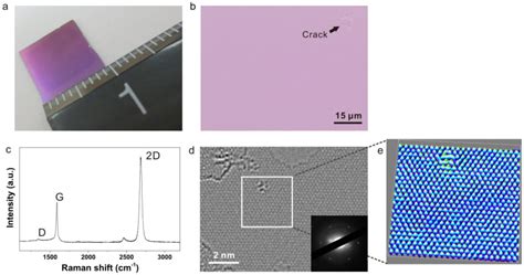 a graphene film transferred onto a sio2 si substrate b optical