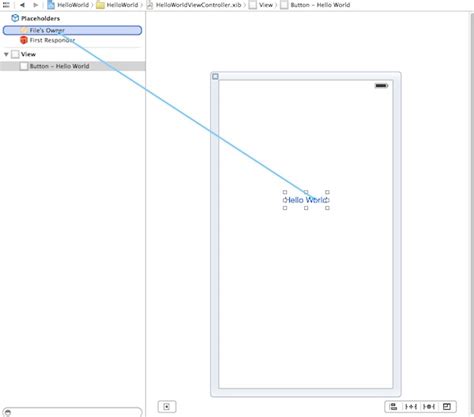 creating hello world app using xcode 5 and interface builder