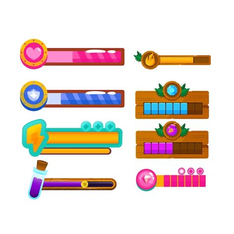 Premium Vector Game Health Bar Ui Asset For Video Game Energy