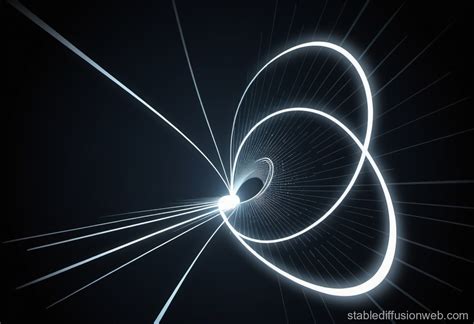 3d Mathematical Curve With Singularity And Light Flashes Stable