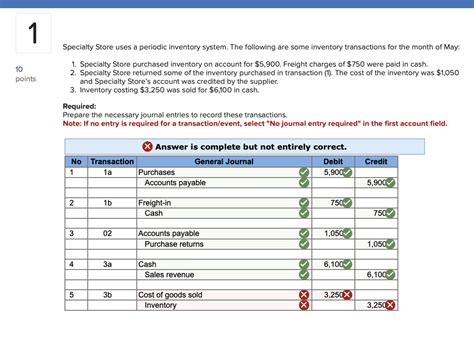 solved specialty store uses a periodic inventory system the