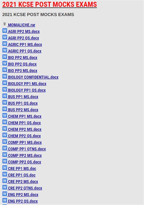 2021 KCSE POST MOCKS EXAMS KCSE REVISION