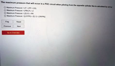 Solved The Maximum Pressure That Will Occur In A Poc Circuit When