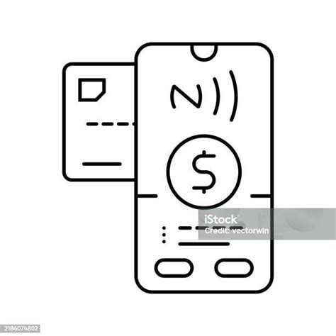 전화 두드리는 카드 Nfc 기술 선 아이콘 벡터 일러스트 레이 션 0명에 대한 스톡 벡터 아트 및 기타 이미지 0명 가볍게 두드리기 데이터 Istock