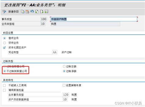 处理资产bapi入账错误“业务类型 100 对于作业 不可用” and “过帐到联营公司”的不同设置” sap 资产过账bapi 代不出来科目