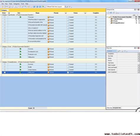 Product Assessment Checklist To Do List Organizer Checklist Pim