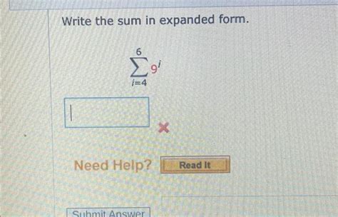 solved write the sum in expanded form 5 Σ 6vi 6 3 2 3