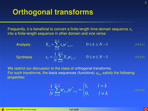 Ppt Lecture 14 More On Finite Length Discrete Transforms Powerpoint