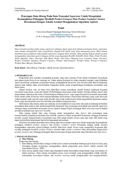 pdf penerapan data mining pada data transaksi superstore untuk
