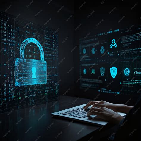Cybersecurity Concept With Virtual Screen For Secure Internet Access And Data Protection