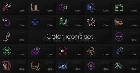 Set Of Cogwheel Timer Medical Shield And Integrity Line Icons For Design Vector Stock