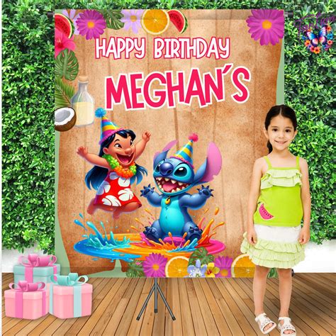 Lilo And Stitch Backdrop Custom Banner Lilo And Stitch Birthday Party