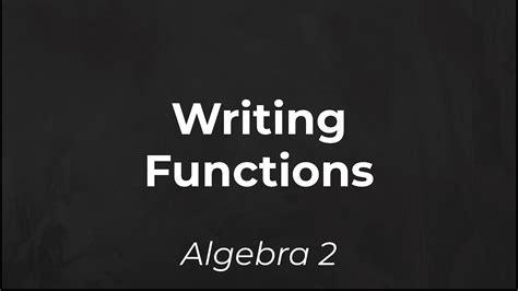 Writing Functions Part 3 Youtube