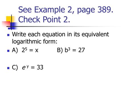 ppt logarithmic functions and graphs lesson 3 2 page 388 powerpoint