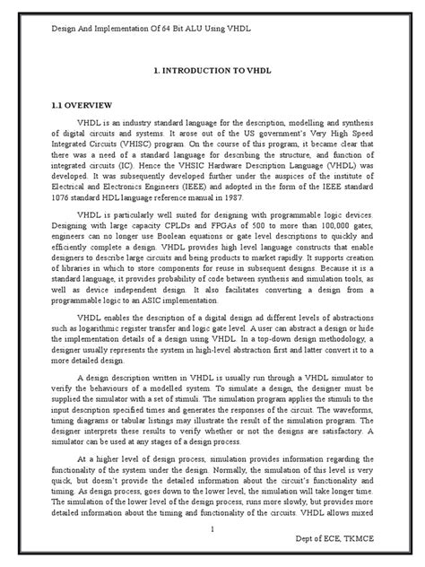 64 Bit Alu Implementation Complete Pdf Vhdl Instruction Set
