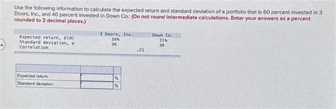 Solved Use The Following Information To Calculate The Chegg