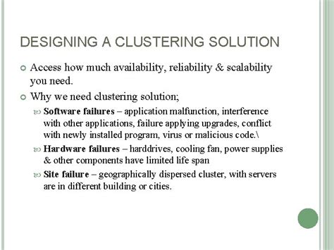 Chapter 7 Clustering Servers Clustering Types There Are