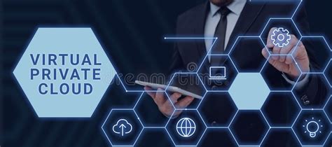 Sign Displaying Virtual Private Cloud Word Written On Configurable Pool Of Shared Computing